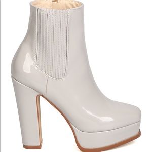 Shoes | Grey Patent Platform Bootie | Poshmark